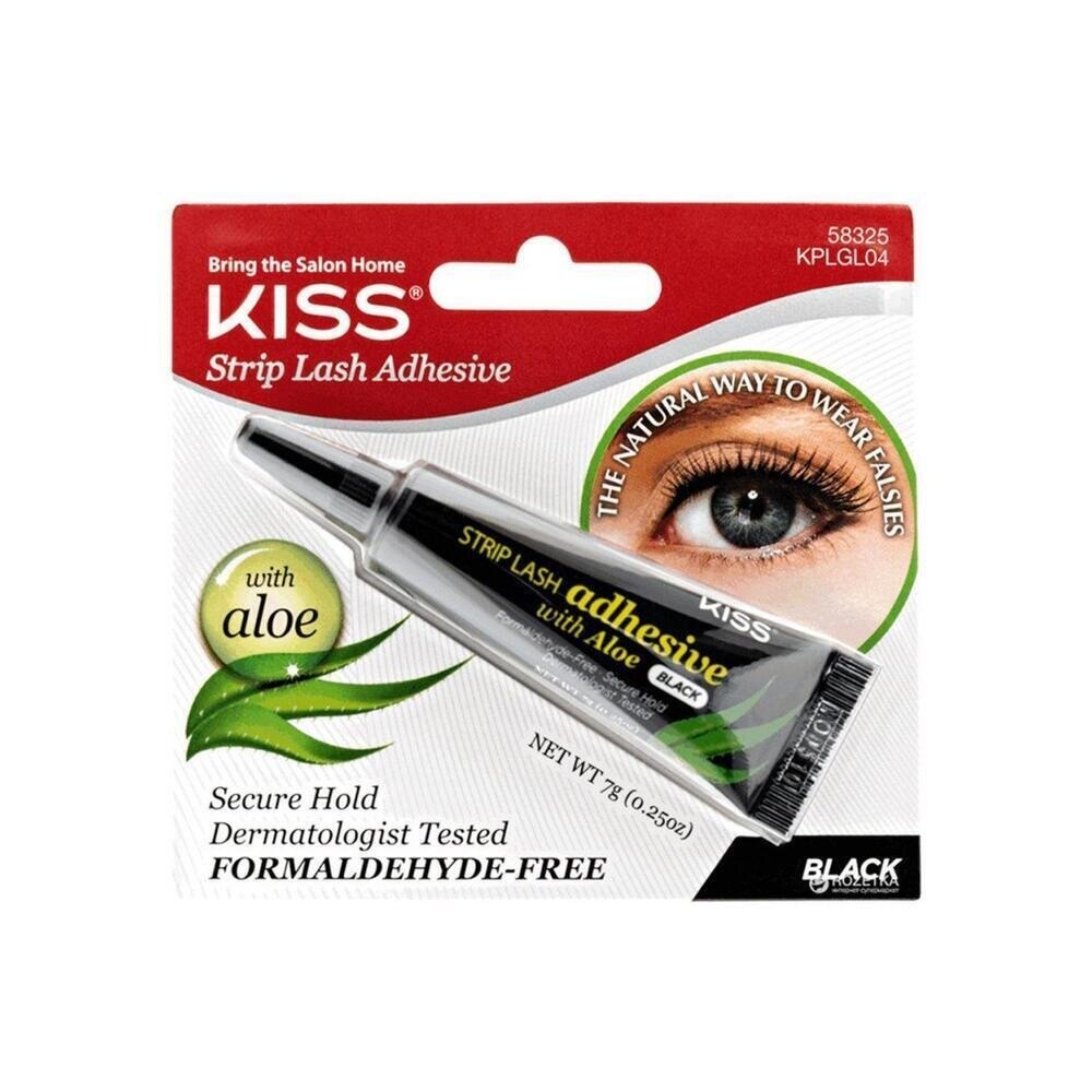 KISS KISS Strip Lash Adhesive With Aloe 7G Black 0.007 Eyes LOOK At Me
